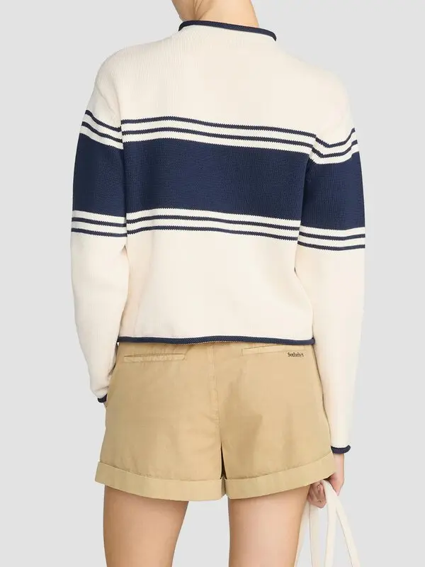 FRAME X Sotheby's Rolled Cotton Sweater
