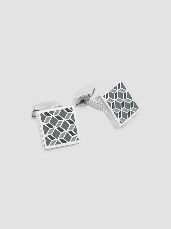Tateossian 3d Illusion Geometric Squares Cufflinks