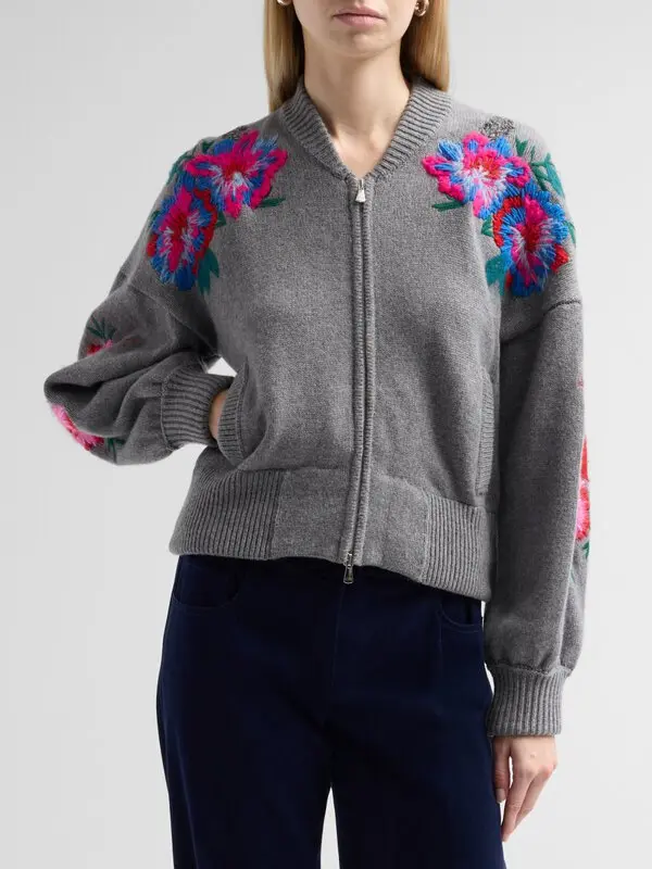 MAISON COMMON Wool Knit Bomber Jacket