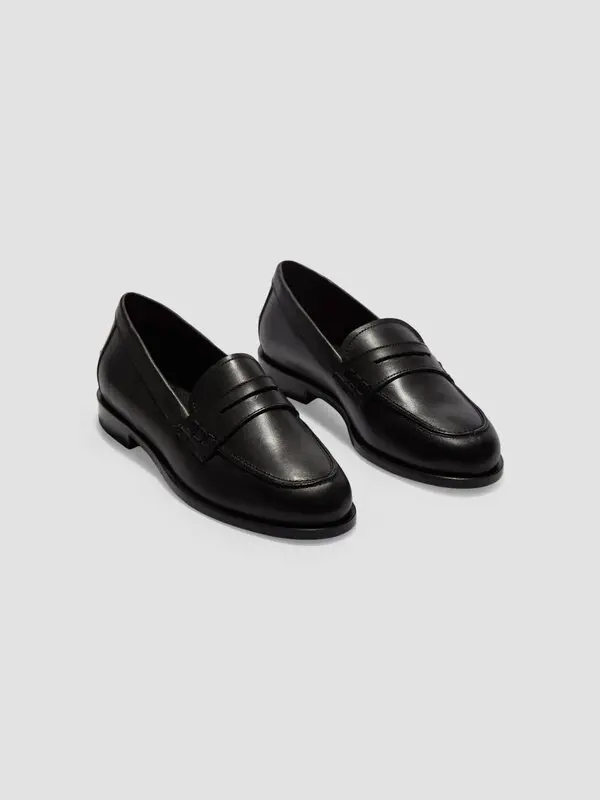 AeydĒ 25mm Leather Penny Loafers - Black