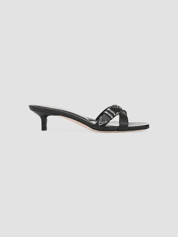 FAVORITE DAUGHTER Shiloh 40mm Leather Kitten-heel Sandals - Black