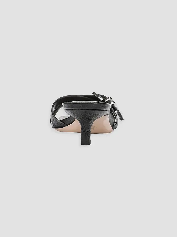 FAVORITE DAUGHTER Shiloh 40mm Leather Kitten-heel Sandals - Black