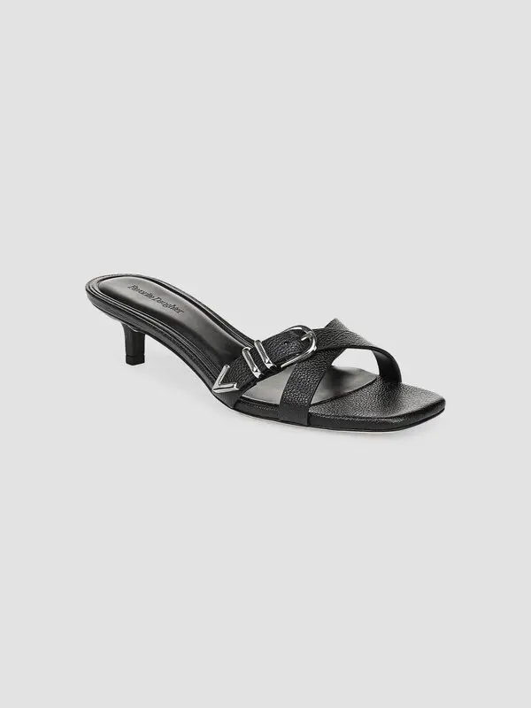 FAVORITE DAUGHTER Shiloh 40mm Leather Kitten-heel Sandals - Black