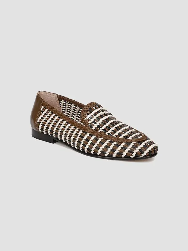 Veronica Beard Prilla Woven Loafers - Brown Multi