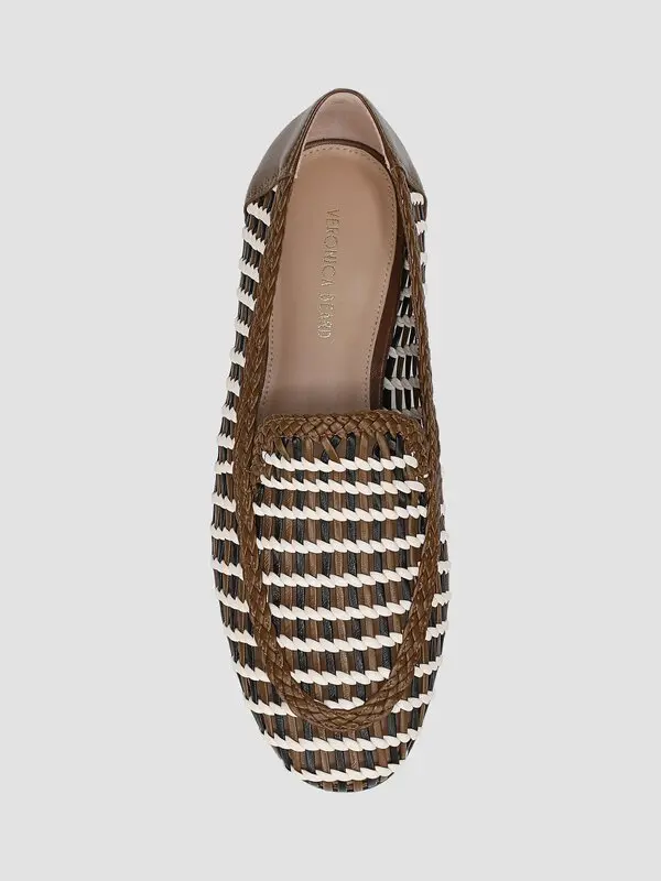 Veronica Beard Prilla Woven Loafers - Brown Multi