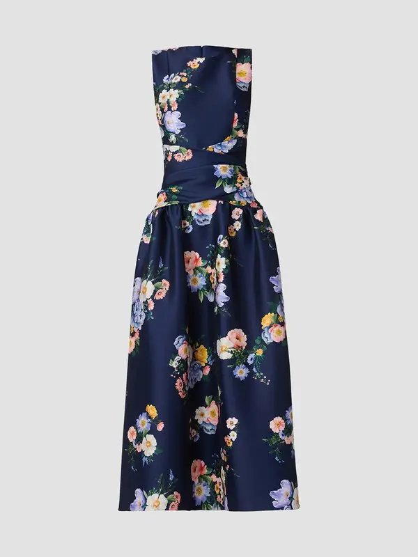 Shoshanna Marie Floral Mikado Cocktail Dress
