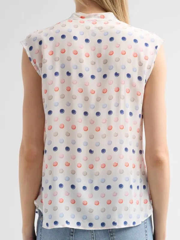 MAISON COMMON Macaroon Print Silk Top