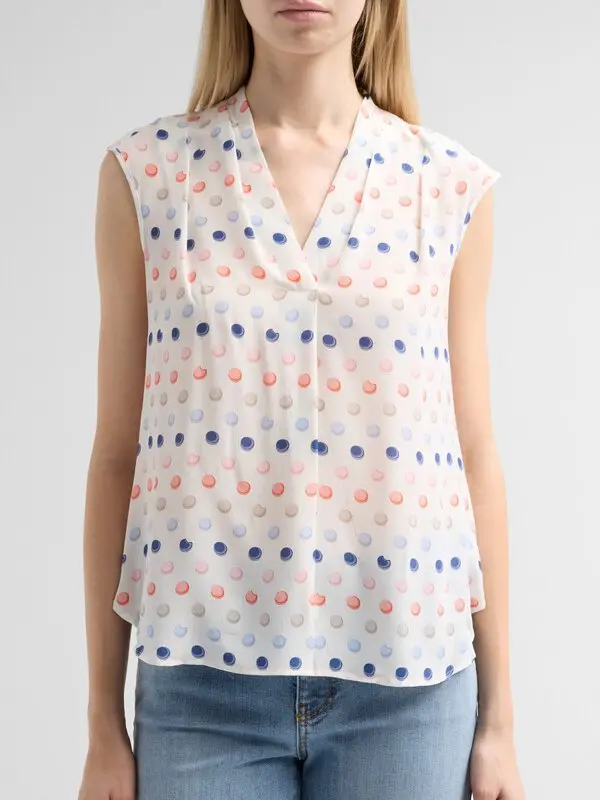 MAISON COMMON Macaroon Print Silk Top