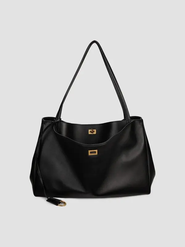 Balenciaga Rodeo Leather Tote Bag - Black