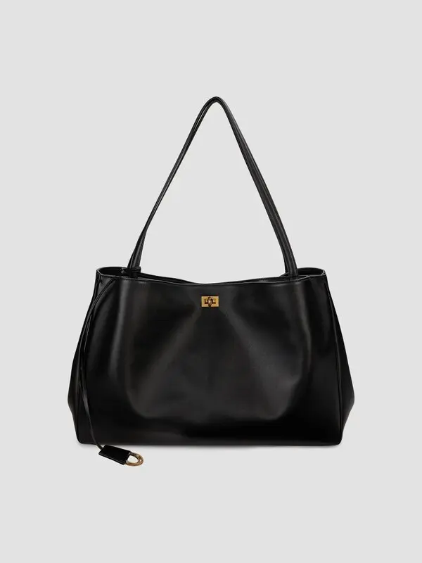 Balenciaga Rodeo Leather Tote Bag - Black