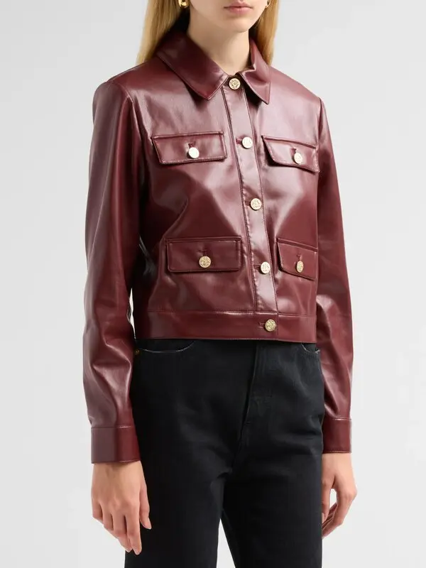 Alice + Olivia Alex Faux-leather Boxy Jacket