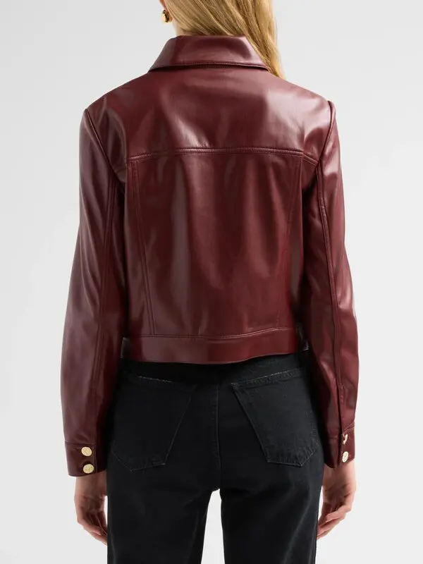 Alice + Olivia Alex Faux-leather Boxy Jacket
