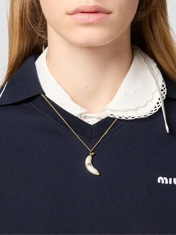 Miu Miu Metal Necklace With Pendant - Gold