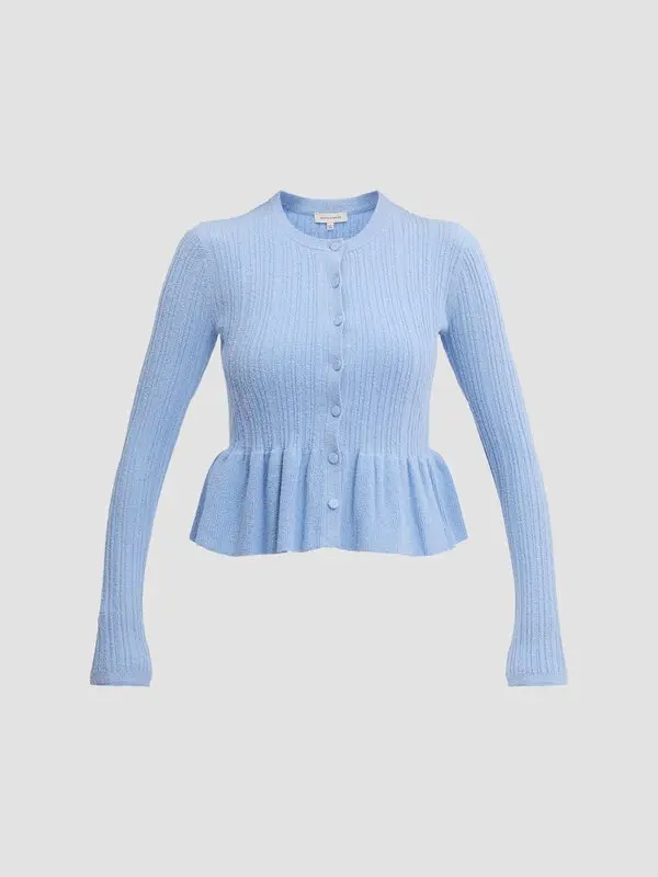 Rebecca Taylor Bouclé Knit Cotton-blend Cardigan - Azure