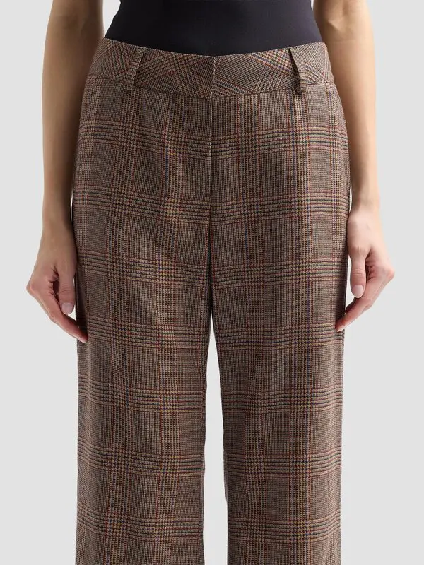 MAISON COMMON Glen Plaid Wool Trousers