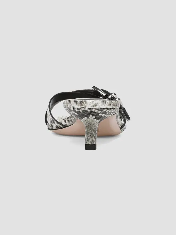 FAVORITE DAUGHTER Shiloh 40mm Snakeskin-embossed Leather Sandals