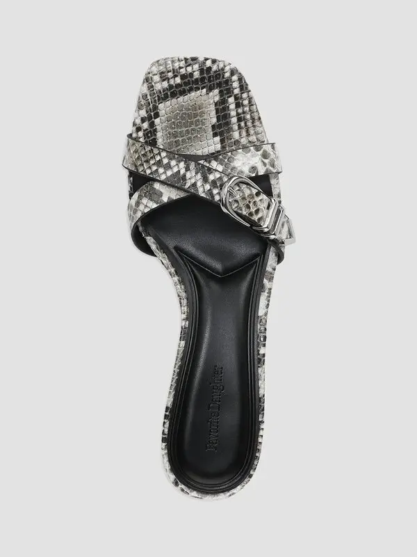 FAVORITE DAUGHTER Shiloh 40mm Snakeskin-embossed Leather Sandals