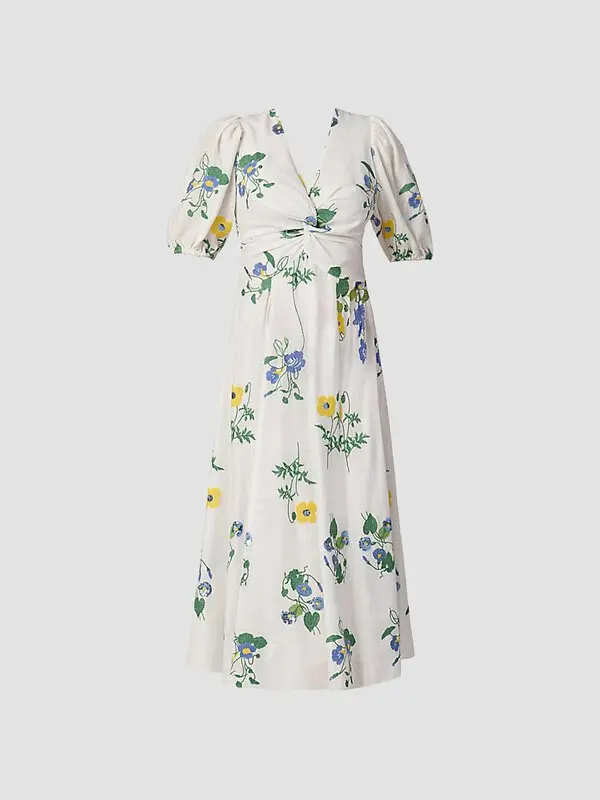 Shoshanna Dodge Printed Knot Midi-dress