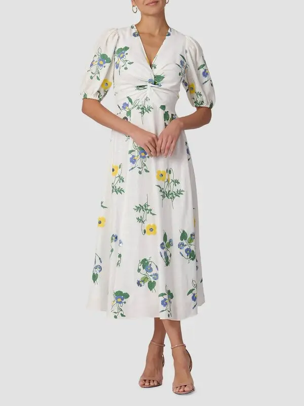 Shoshanna Dodge Printed Knot Midi-dress