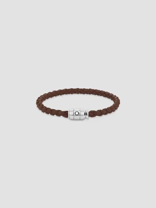 Montblanc Leather & Stainless Steel Bracelet