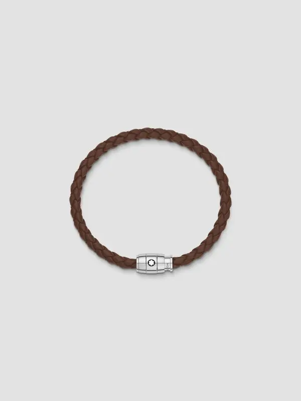 Montblanc Leather & Stainless Steel Bracelet