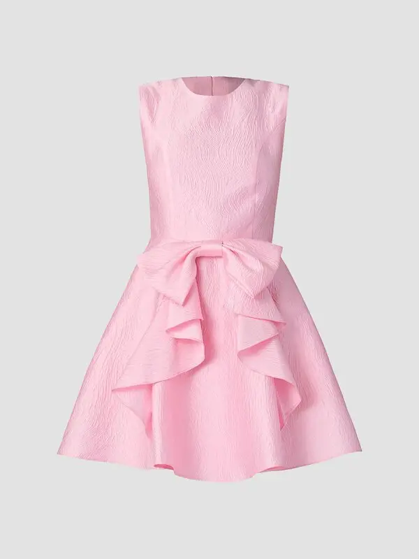 Shoshanna Gabby Wave Jacquard Bow Minidress