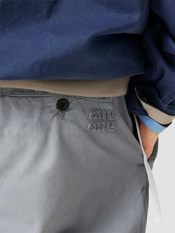 Miu Miu Gart-dyed Twill Pants - Grey