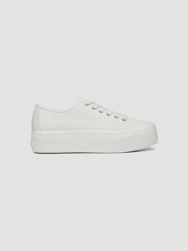 Veronica Beard Truett Low-top Canvas Platform Sneakers