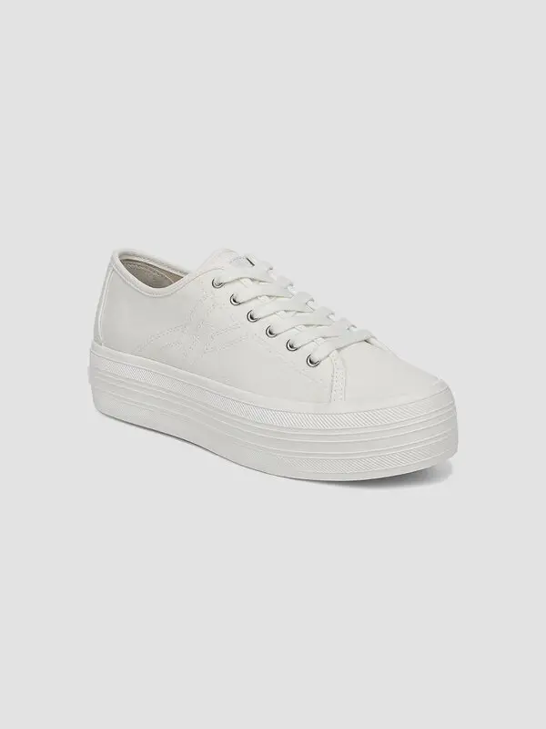Veronica Beard Truett Low-top Canvas Platform Sneakers