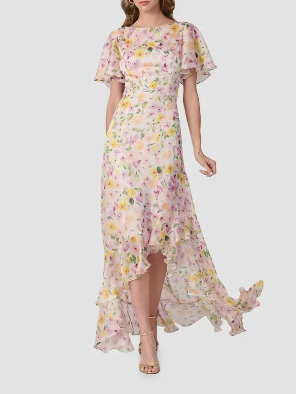 Shoshanna Chauncey Floral Chiffon Maxi Dress