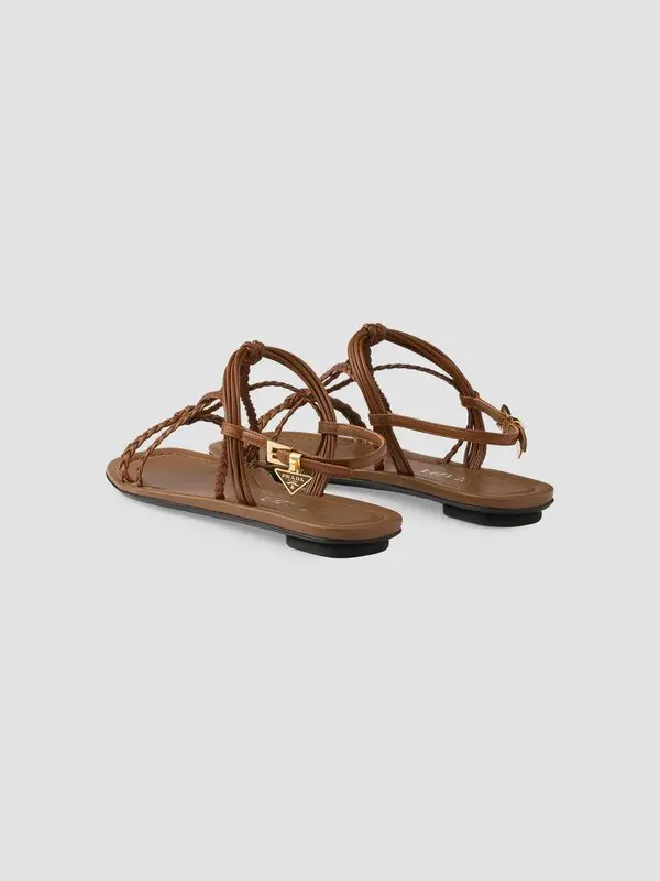 Prada Flat Leather Sandals