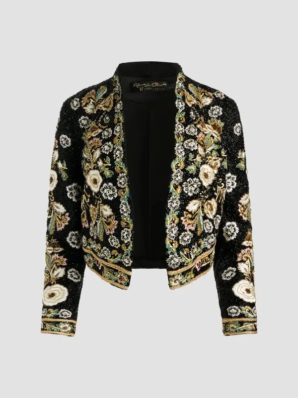 Alice + Olivia Harvey Embellished Embroidered Jacket