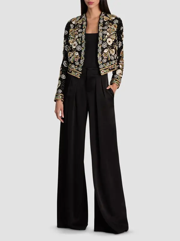 Alice + Olivia Harvey Embellished Embroidered Jacket