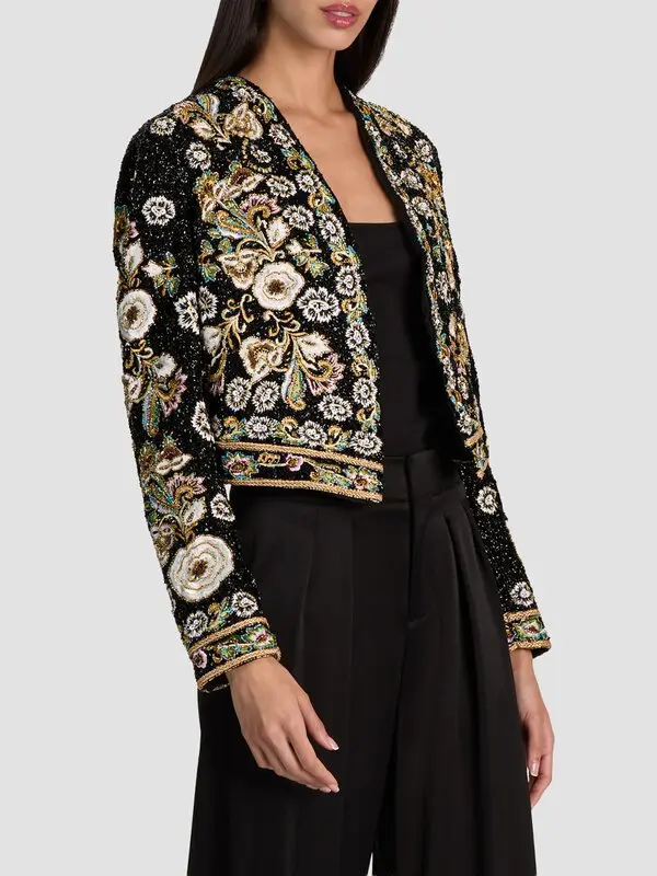Alice + Olivia Harvey Embellished Embroidered Jacket