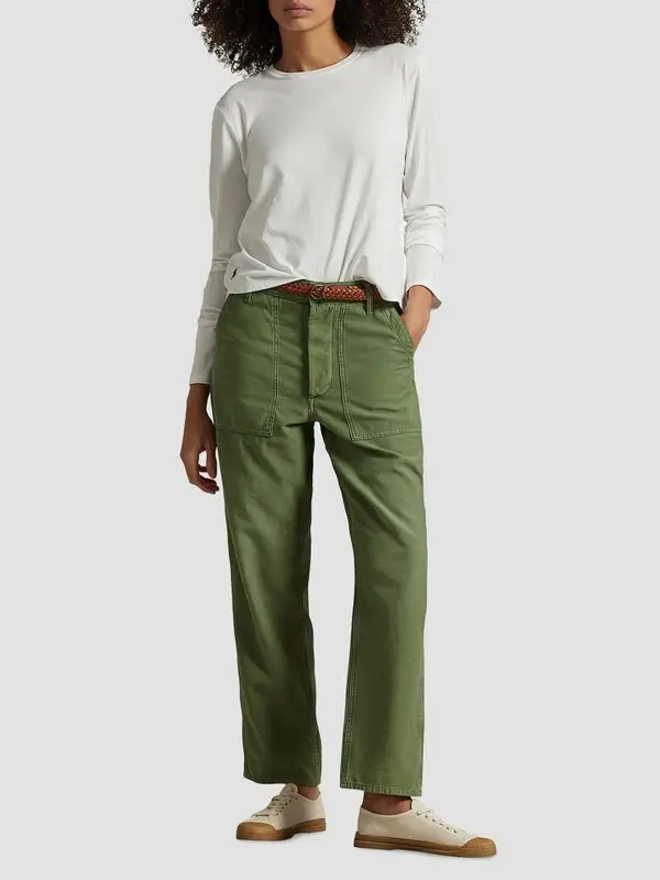 Polo Ralph Lauren Ricky Sateen Straight-leg Pants - Olive