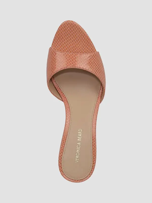 Veronica Beard Tia 65mm Snakeskin-embossed Leather Sandals