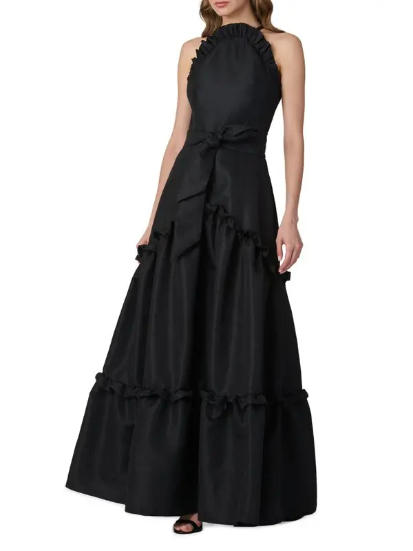 Shoshanna Lucille Ruffled Belted Maxi Dress
