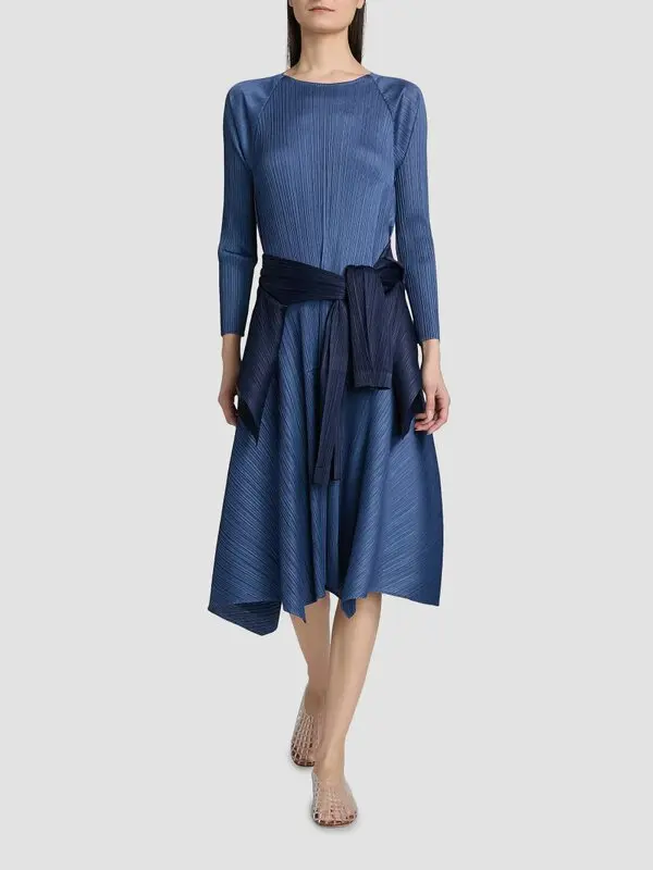 Issey Miyake City Frame A-line Midi-dress