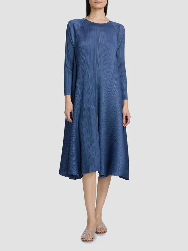 Issey Miyake City Frame A-line Midi-dress