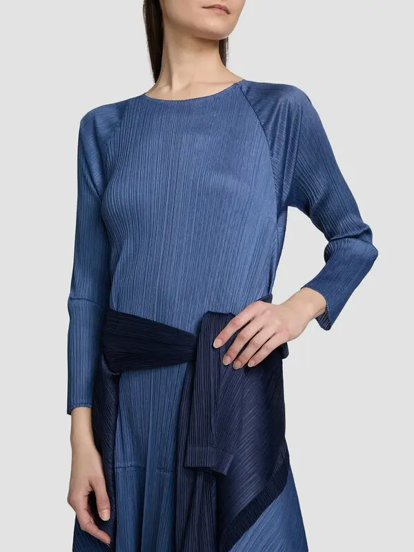 Issey Miyake City Frame A-line Midi-dress