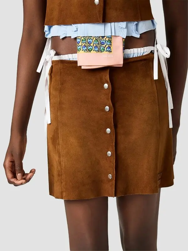 Miu Miu Waxed Suede Mini-skirt