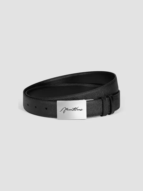Montblanc Cursive-logo Buckle-plate Reversible Leather Belt