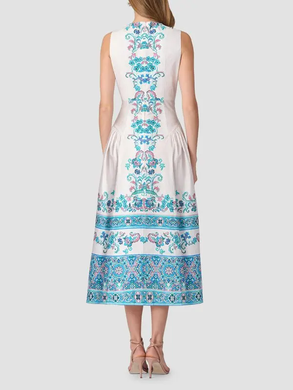 Shoshanna Adele Floral Stretch-cotton Midi-dress
