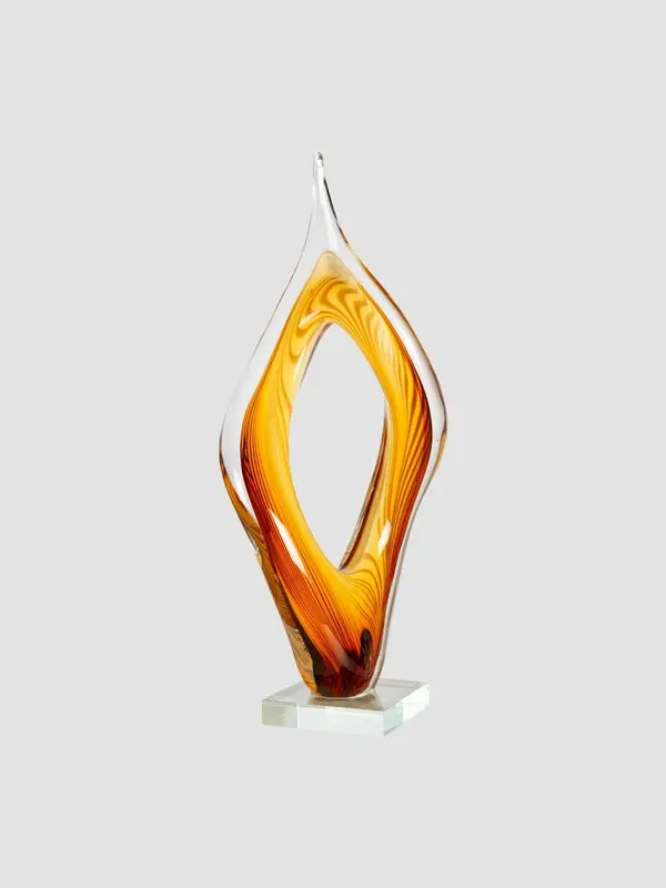 DALE TIFFANY Golden Flame Glass Sculpture