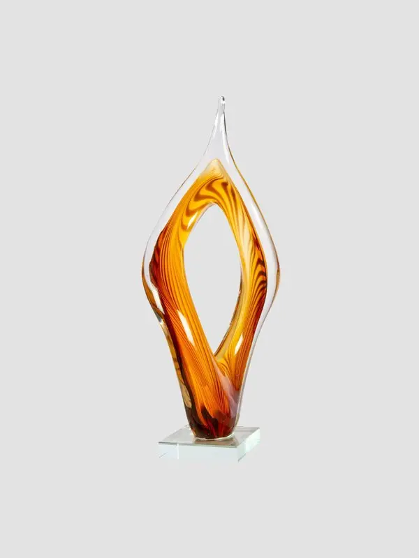 DALE TIFFANY Golden Flame Glass Sculpture