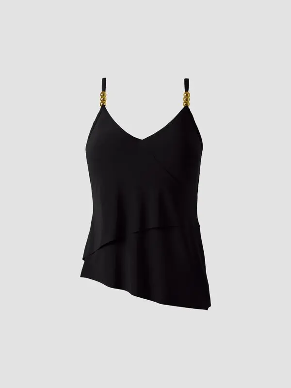 Magicsuit Solid Elsa Asymmetric Tankini Top - Black