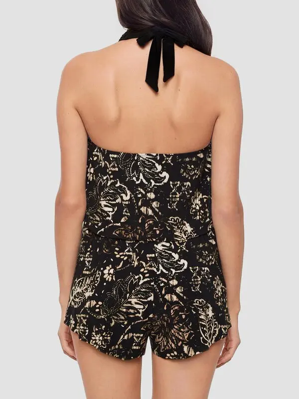 Magicsuit Balinese Piper Abstract Cotton Halterneck Playsuit