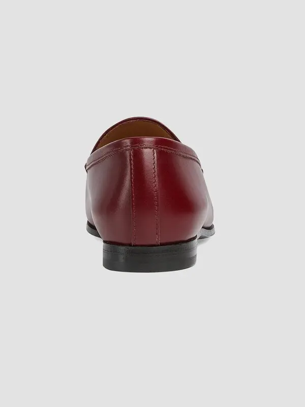 Gucci Jordaan Horsebit Leather Loafers - Rosso Ancora