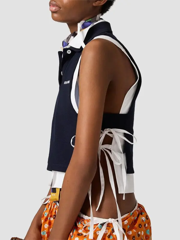 Miu Miu Piqué Polo Vest - Blue