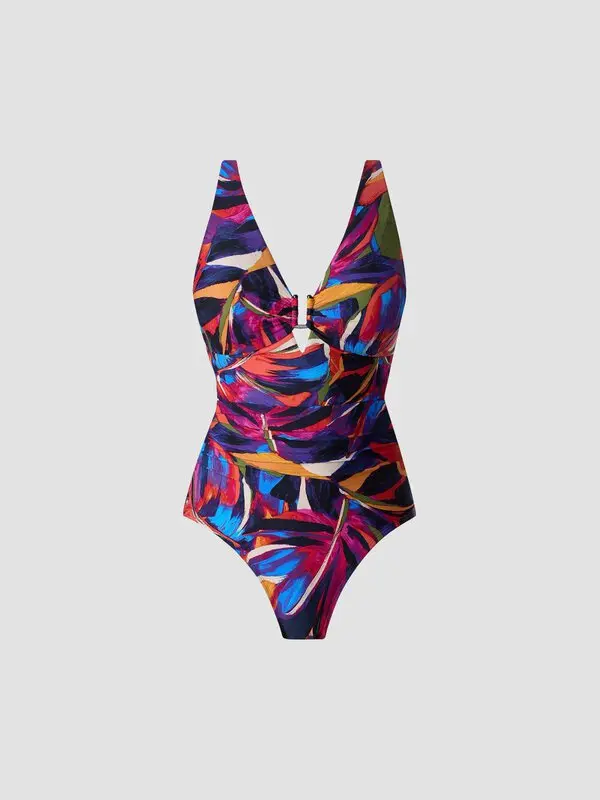 Magicsuit Mariachi Kristi Tropical V-neck One-piece Swimsuit - Multi